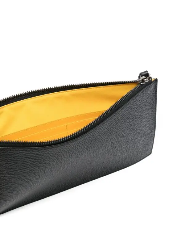DOUCAL'S Grained Leather Wallet - Black