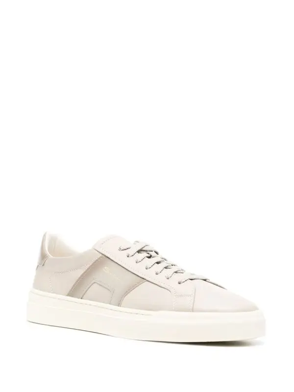 Santoni Panelled Leather Sneakers