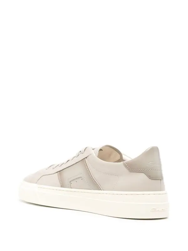 Santoni Panelled Leather Sneakers