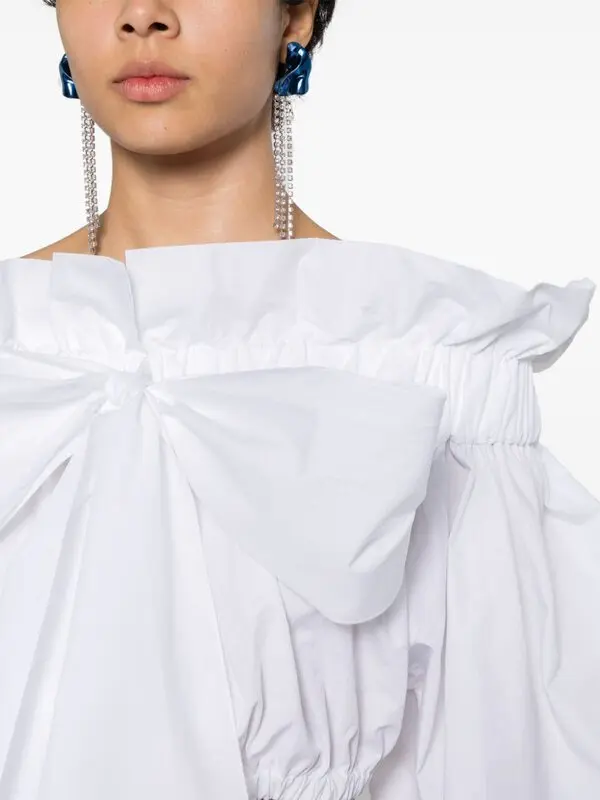 PATOU Bow-detail Cotton Crop Top