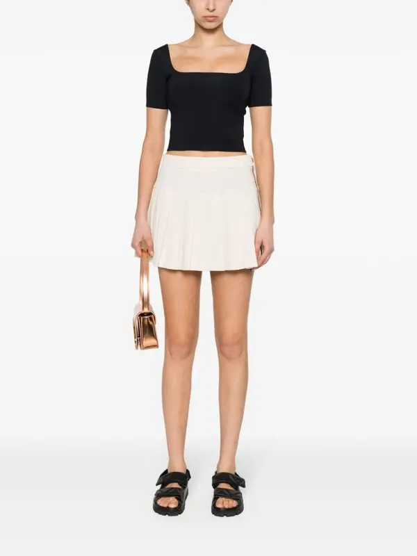 Palm Angels Pleated Mini Skirt - Neutrals