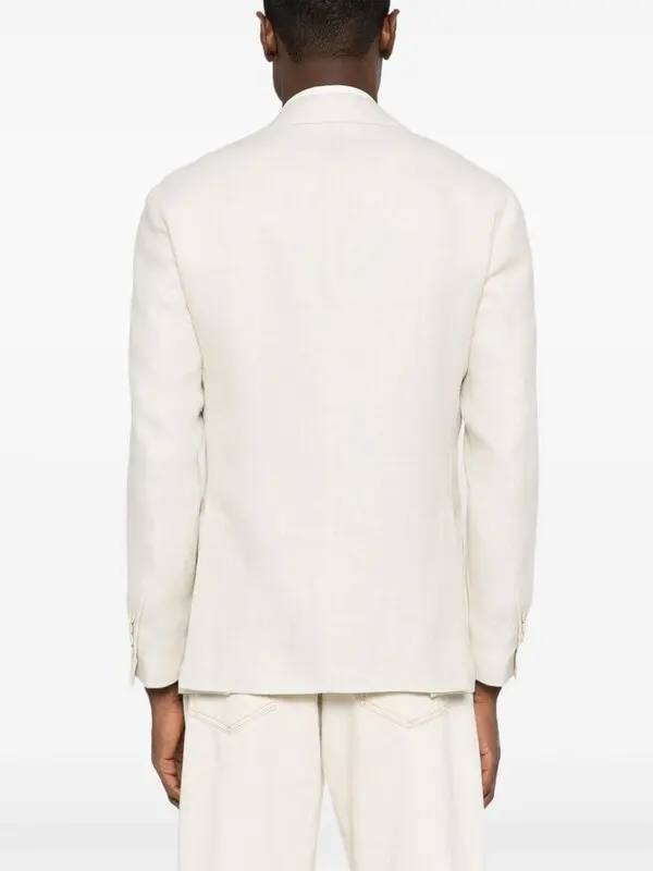 LARDINI Basket-weave Single-breasted Blazer - Neutrals