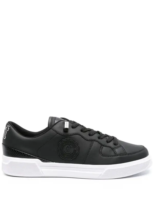 Just Cavalli Logo-patch Leather Sneakers - Black
