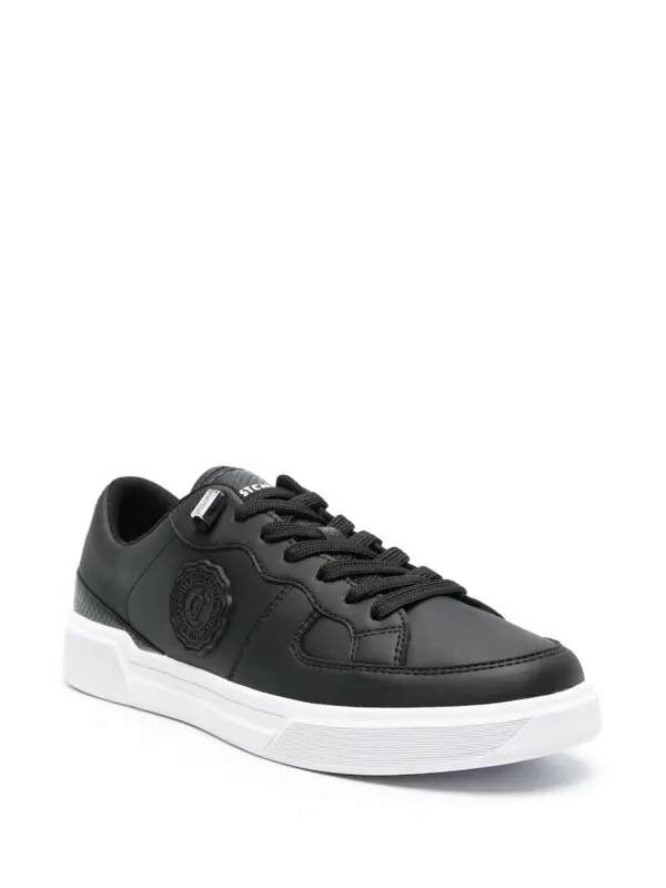 Just Cavalli Logo-patch Leather Sneakers - Black