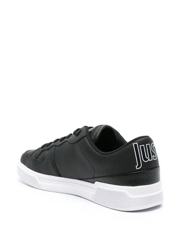 Just Cavalli Logo-patch Leather Sneakers - Black