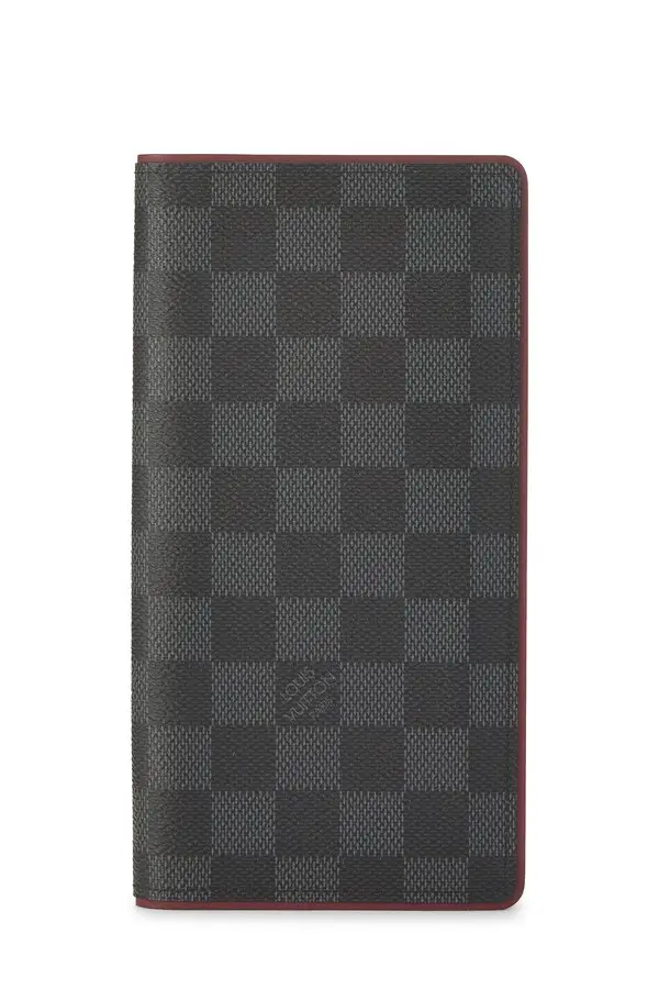 LOUIS VUITTON Damier Graphite Brazza Wallet - Red
