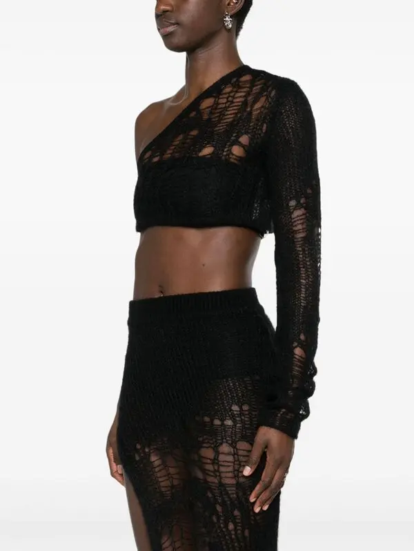 Rick Owens Ziggy Open-knit Crop Top