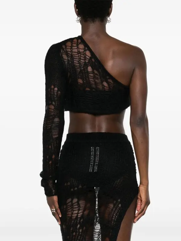Rick Owens Ziggy Open-knit Crop Top