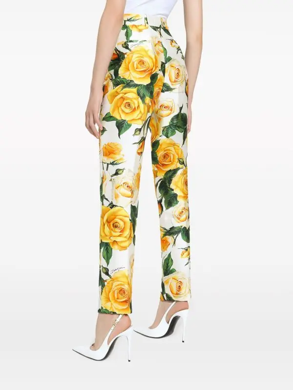 Dolce & Gabbana Rose Print Trousers