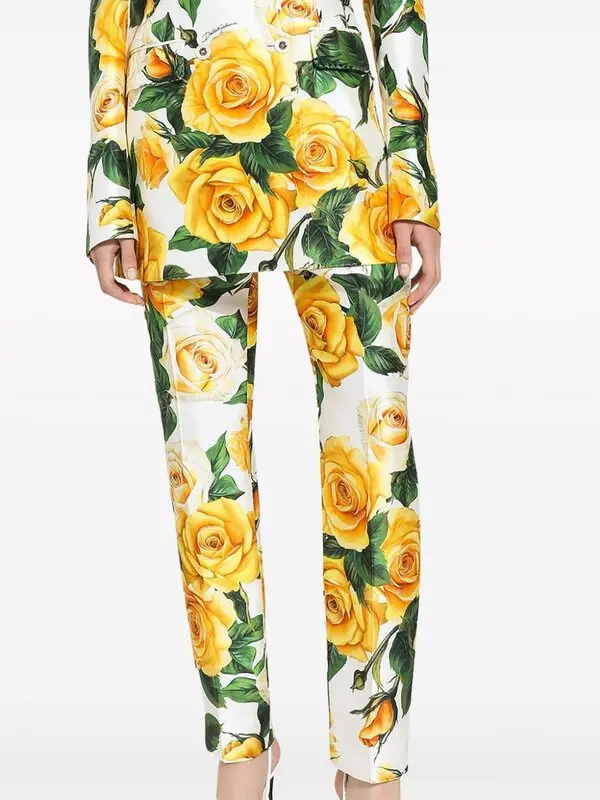 Dolce & Gabbana Rose Print Trousers