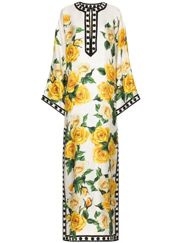 Dolce & Gabbana Rose-print Silk Maxi Dress