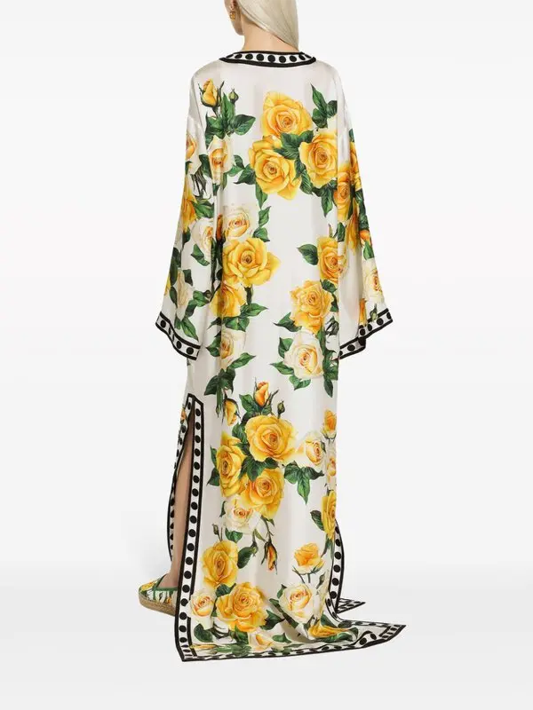 Dolce & Gabbana Rose-print Silk Maxi Dress