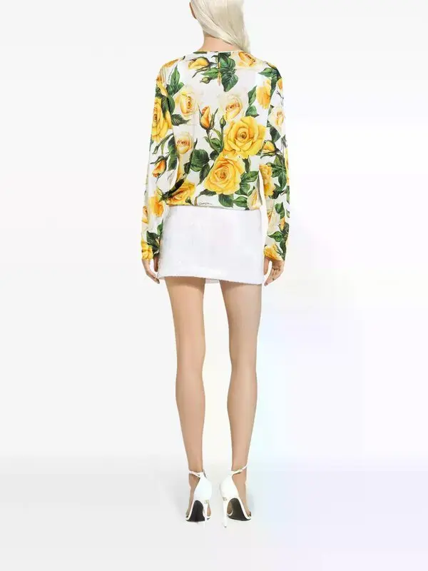 Dolce & Gabbana Sequin-embellished Miniskirt - White
