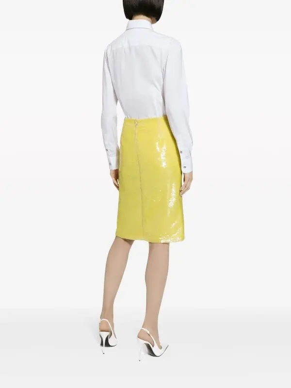 Sequin Embellished Yellow Sequin Pencil Skirt Buy Dolce Gabbana