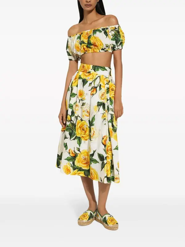 Dolce & Gabbana Floral-print Cropped Top