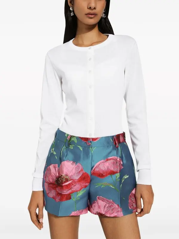 Dolce & Gabbana Embroidered Fine-knit Cardigan - White