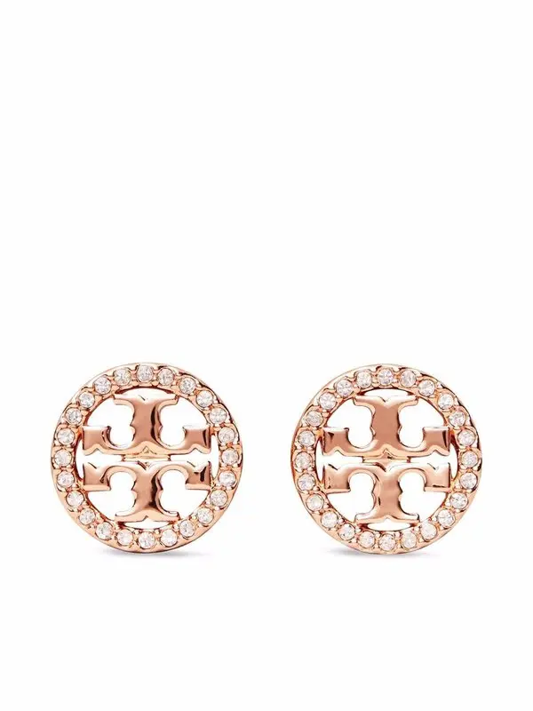 Tory Burch Miller Pavé Stud Earrings - Pink
