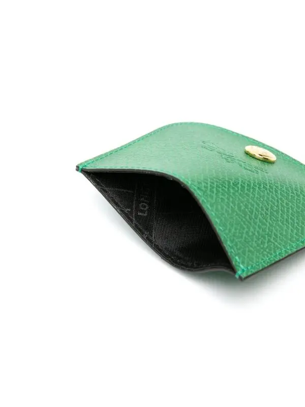 Longchamp Pure Logo-embroidered Cardholder - Green