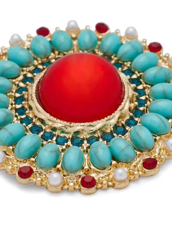 HZMER JEWELLERY Stone-embellished Starburst Brooch