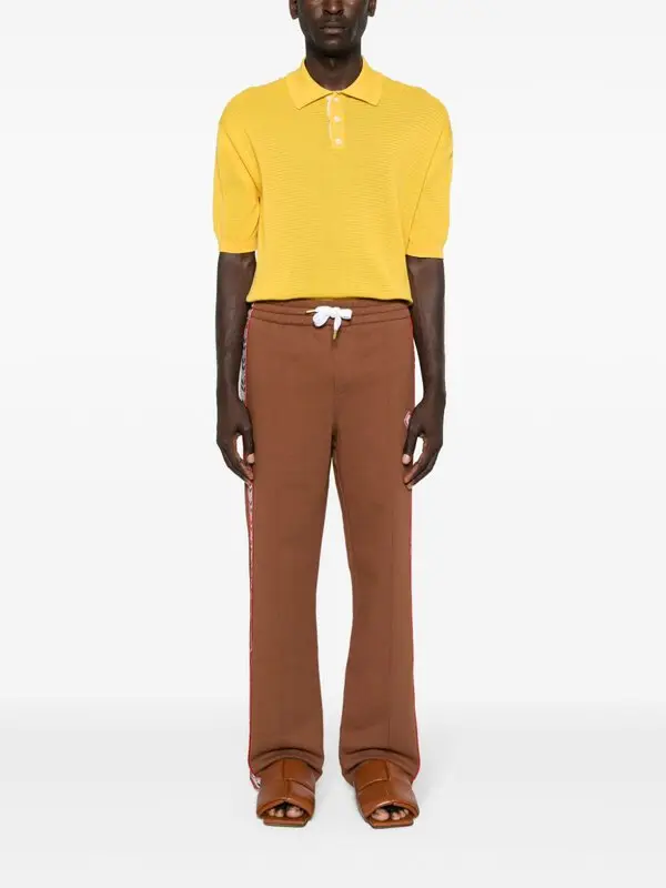 Casablanca Logo-patch Organic Cotton Track Pants - Brown