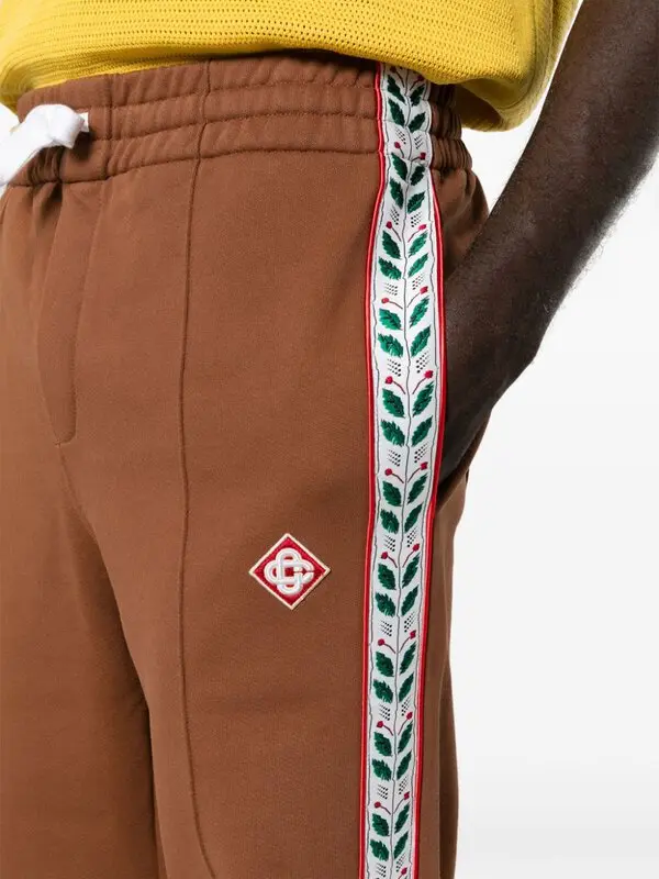Casablanca Logo-patch Organic Cotton Track Pants - Brown
