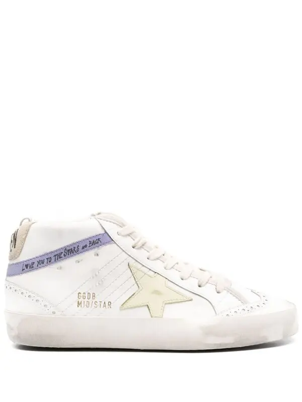 GOLDEN GOOSE Mid Star Hi-top Sneakers - White