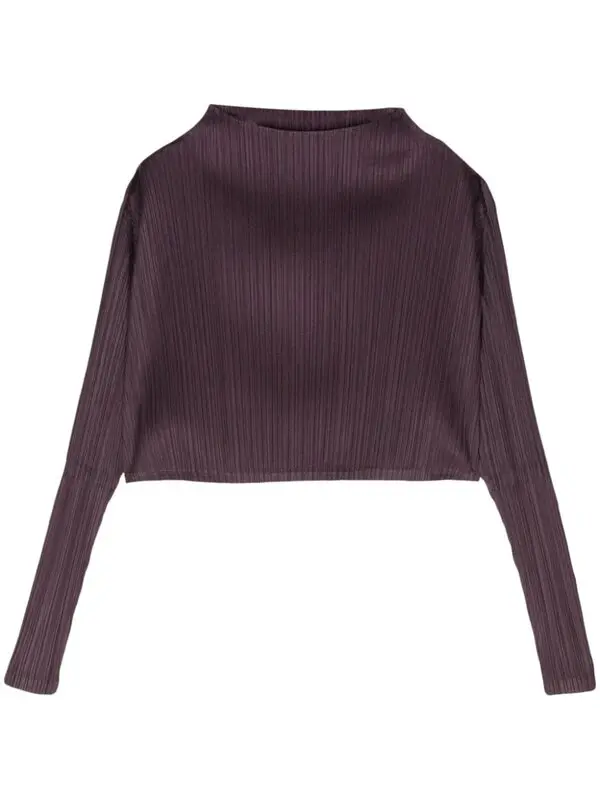 Issey Miyake January Pleated Cropped Top