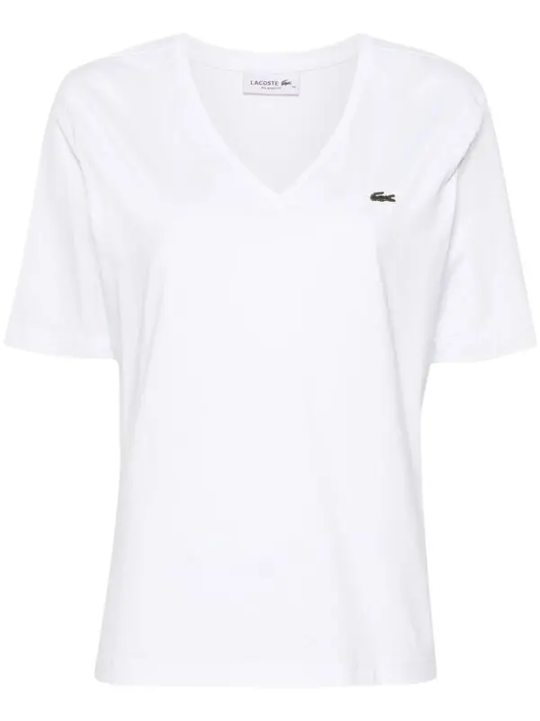 Lacoste Logo-embroidered Cotton T-shirt - White