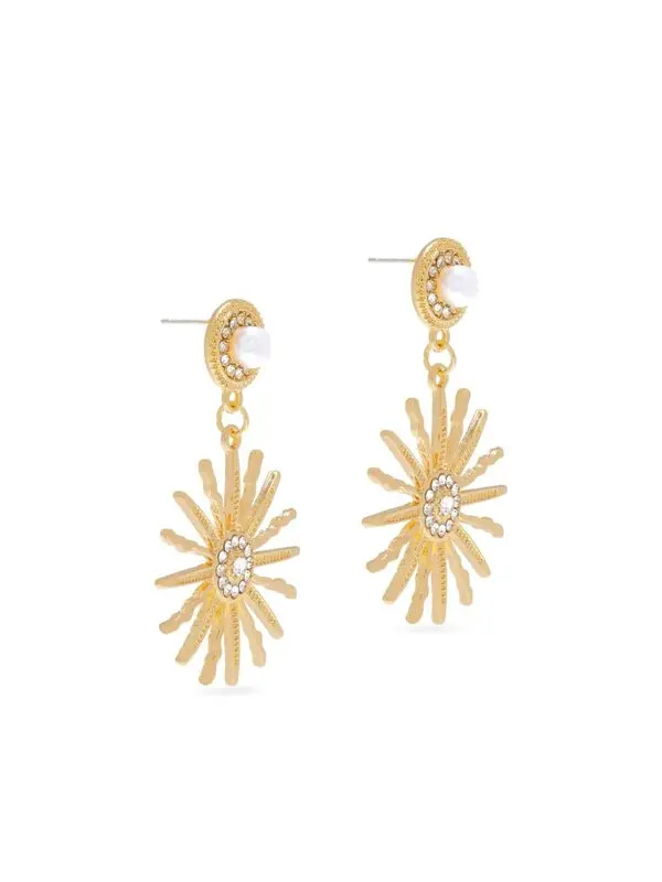 HZMER JEWELLERY Embellished Sun-motif Drop Earrings