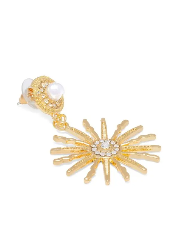 HZMER JEWELLERY Embellished Sun-motif Drop Earrings