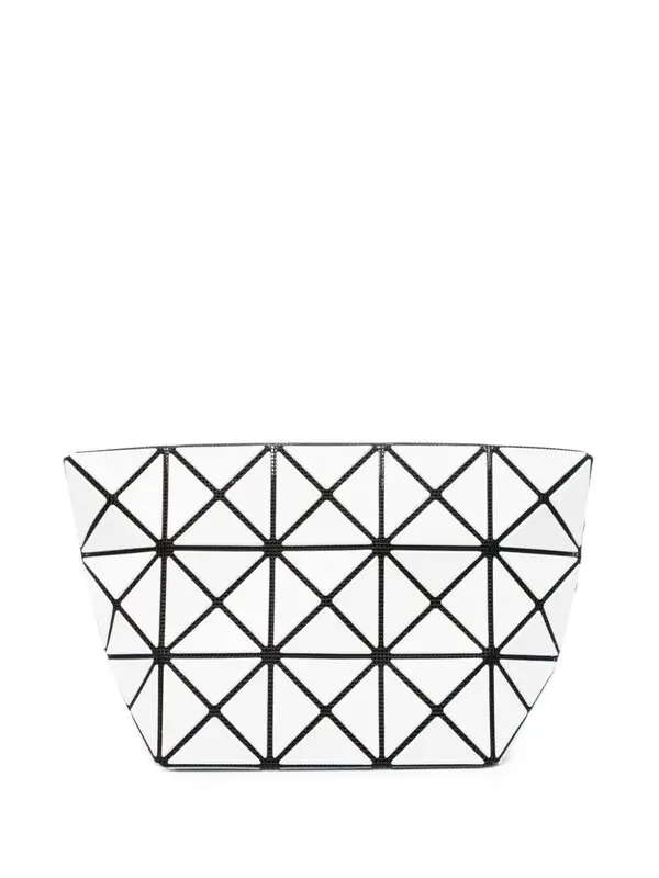 Issey Miyake Patent Geometric-pattern Clutch - White