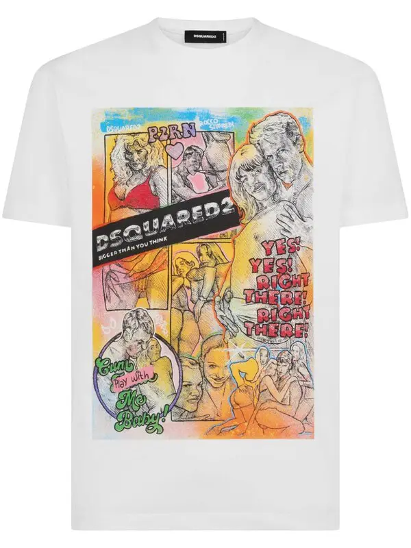 Dsquared2 Graphic-print Cotton T-shirt - White