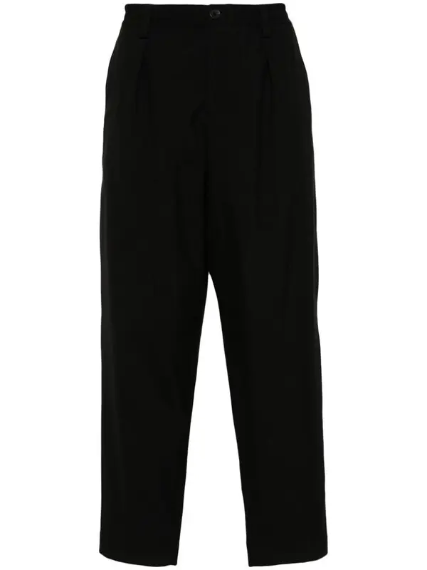 Marni Cropped Wool Tapered Trousers - Black
