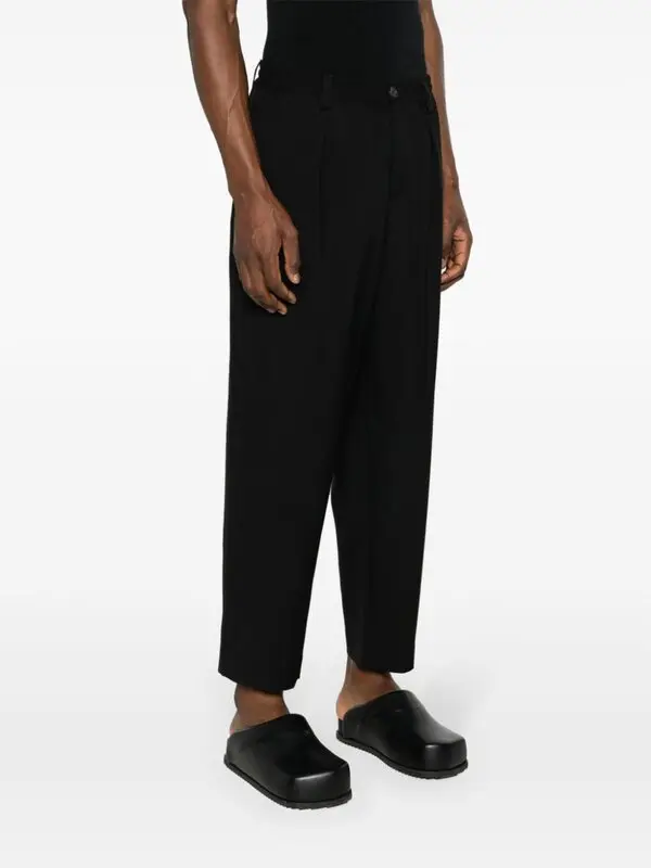 Marni Cropped Wool Tapered Trousers - Black