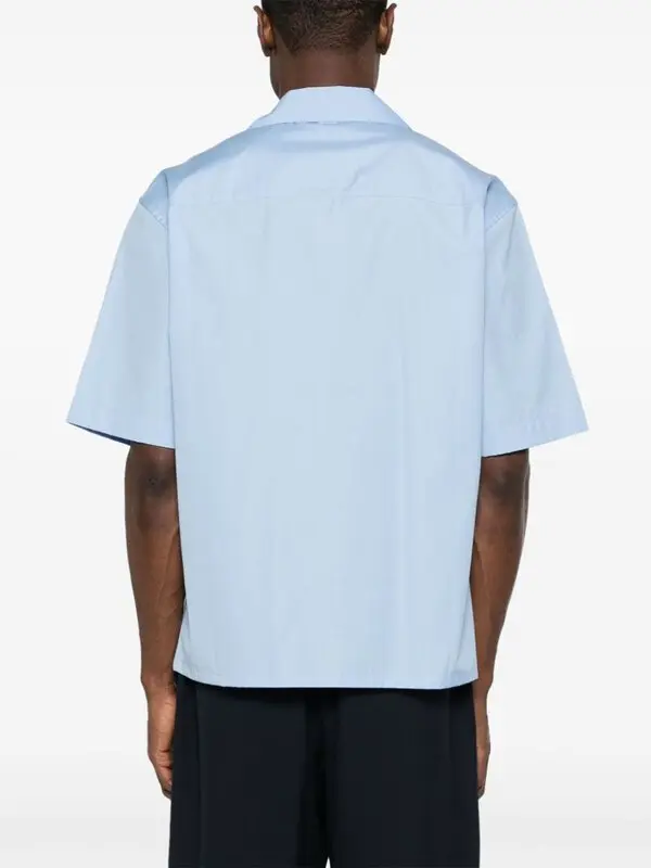 Marni Logo-print Poplin Shirt - Blue