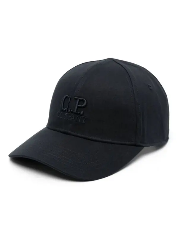 C.P. COMPANY Embroidered-logo Gabardine Cap - Blue