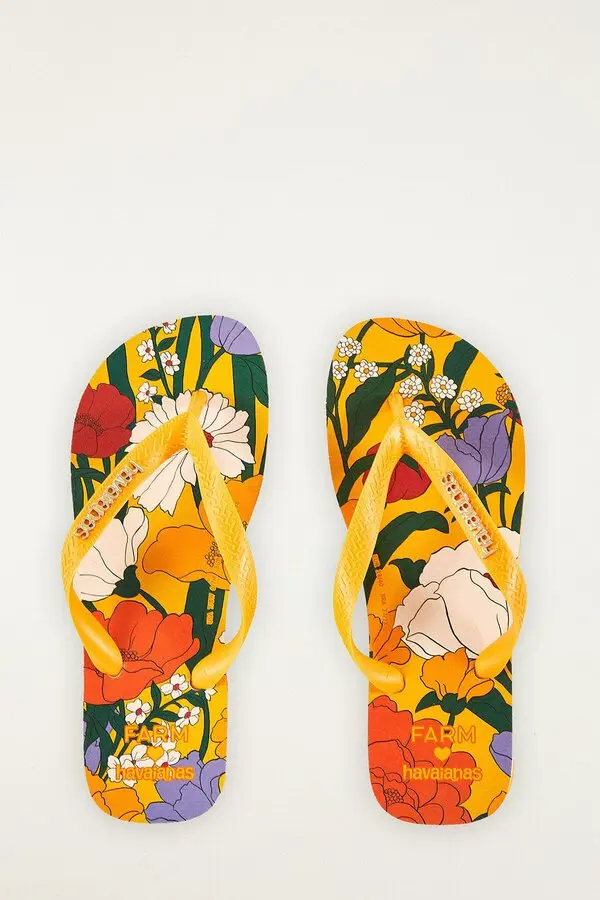 Farm Rio Bucolic Floral Havaianas Sandals - Bucolic Floral Yellow