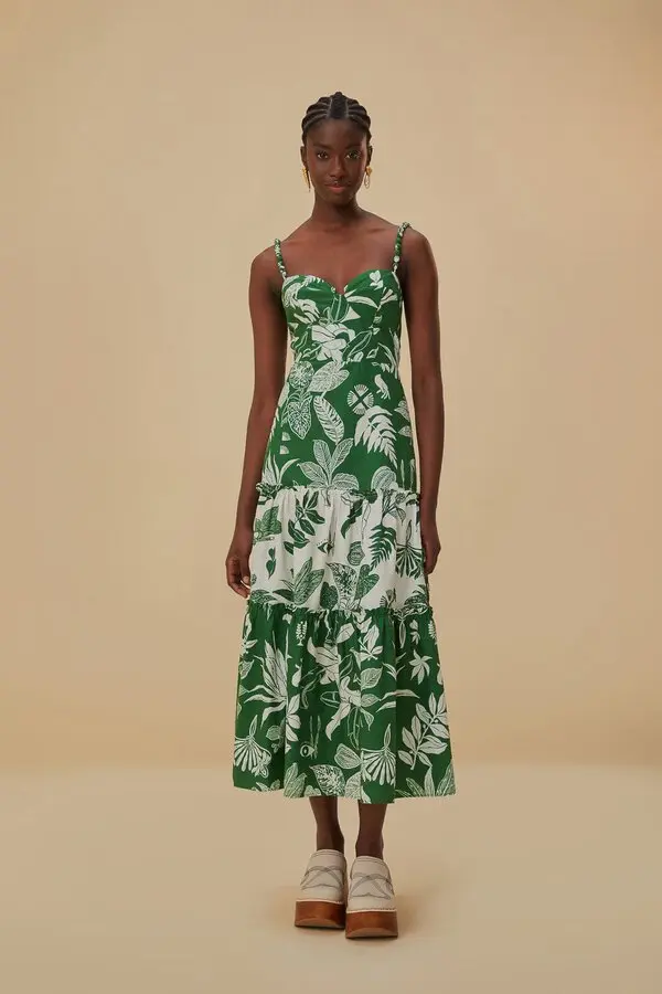 Farm Rio Midi Dress - Forest Soul Mix | Editorialist