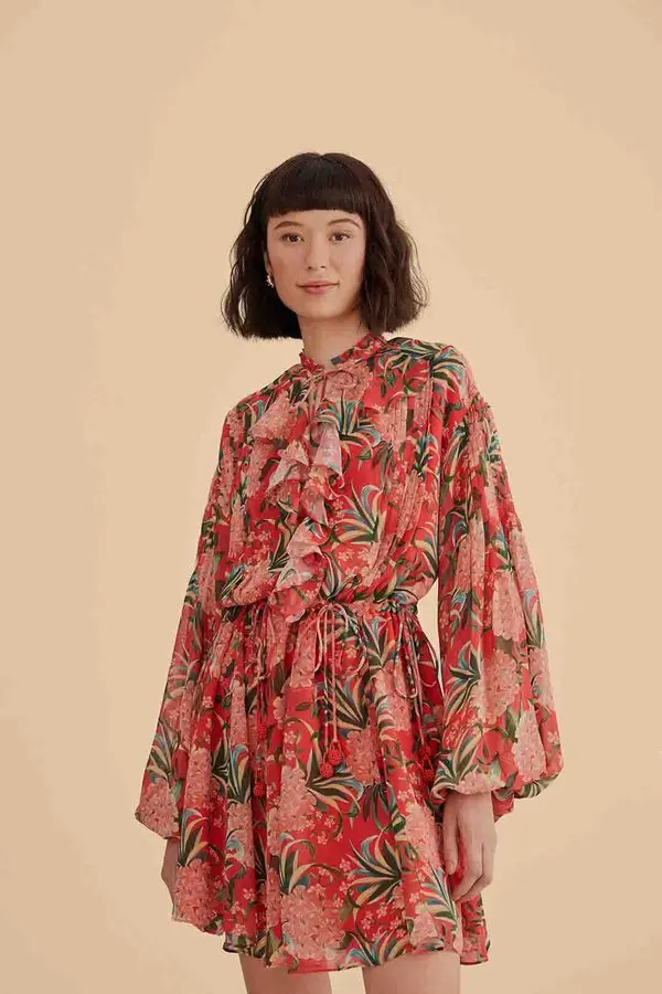 Farm Rio Pineapple Bloom Mini Dress