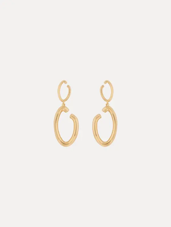 Oscar De La Renta O Drop Earrings - Gold