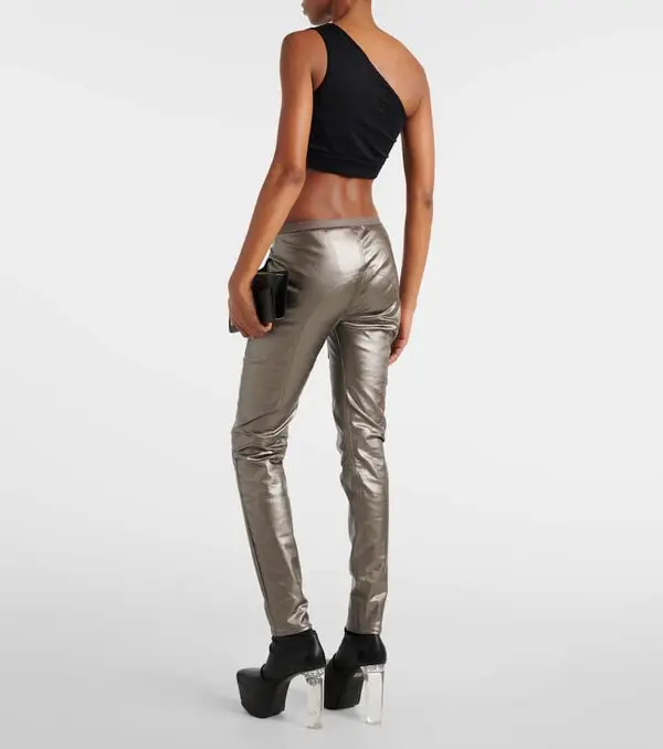 Rick Owens Metallic Denim Leggings