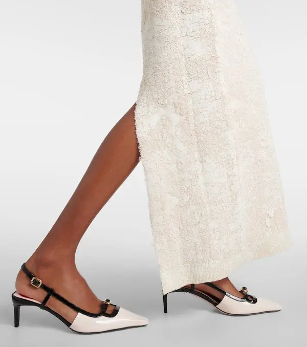 ROGER VIVIER Patent Leather Slingback Pumps - White