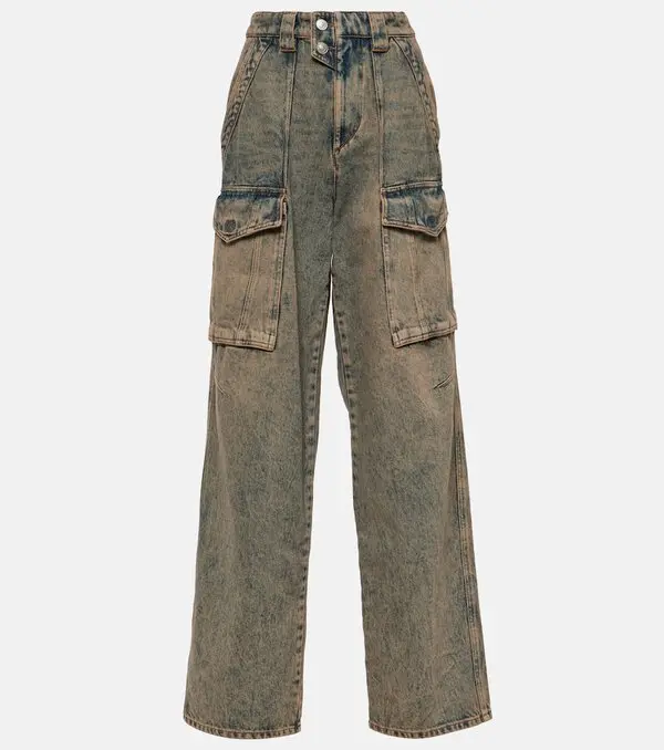 MARANT ETOILE Heilani High-rise Cargo Jeans - Blue