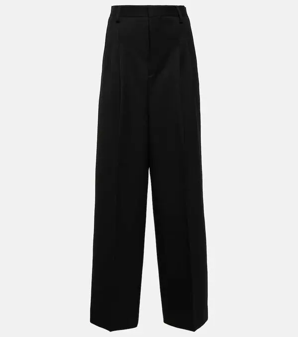 Ami High-rise Wide-leg Wool Pants