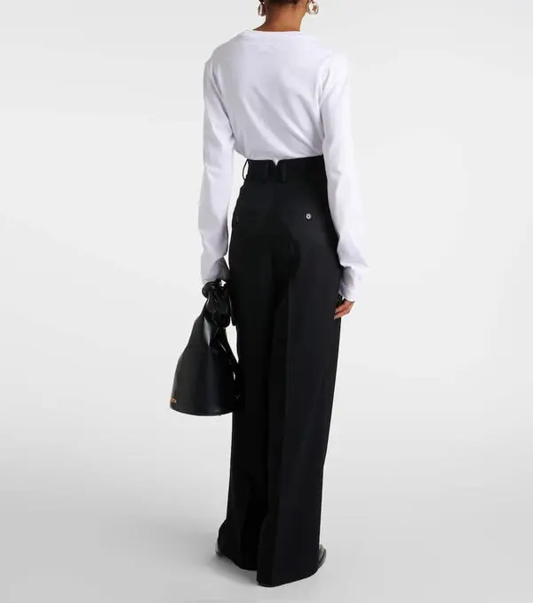 Ami High-rise Wide-leg Wool Pants