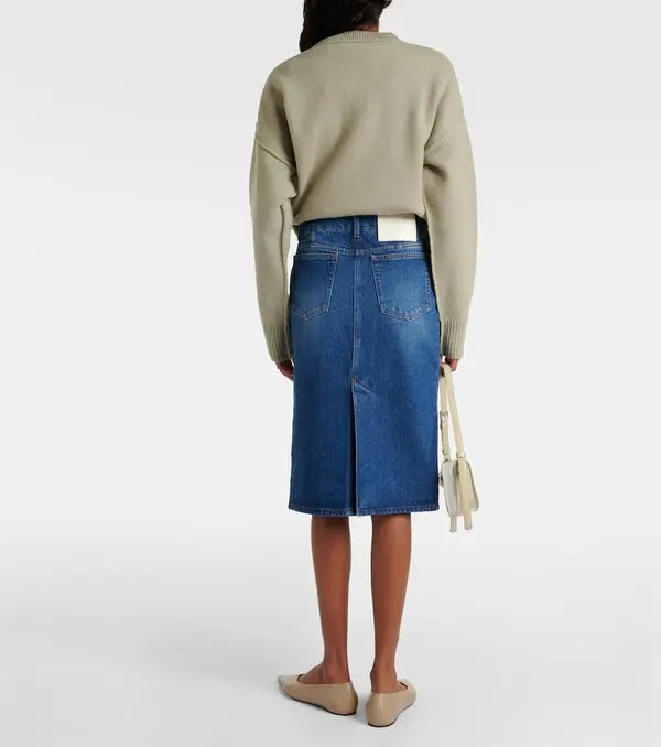 AMI Paris Denim Pencil Skirt