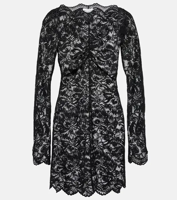 Rabanne Off-the-shoulder Lace Mini Dress - Black