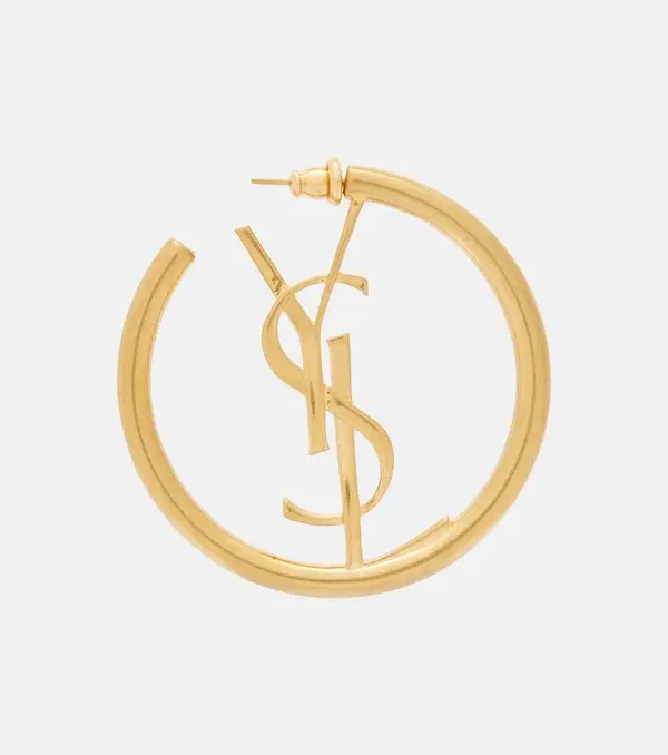 Saint Laurent Cassandre Hoop Earrings - Gold