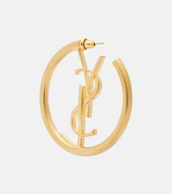 Saint Laurent Cassandre Hoop Earrings - Gold