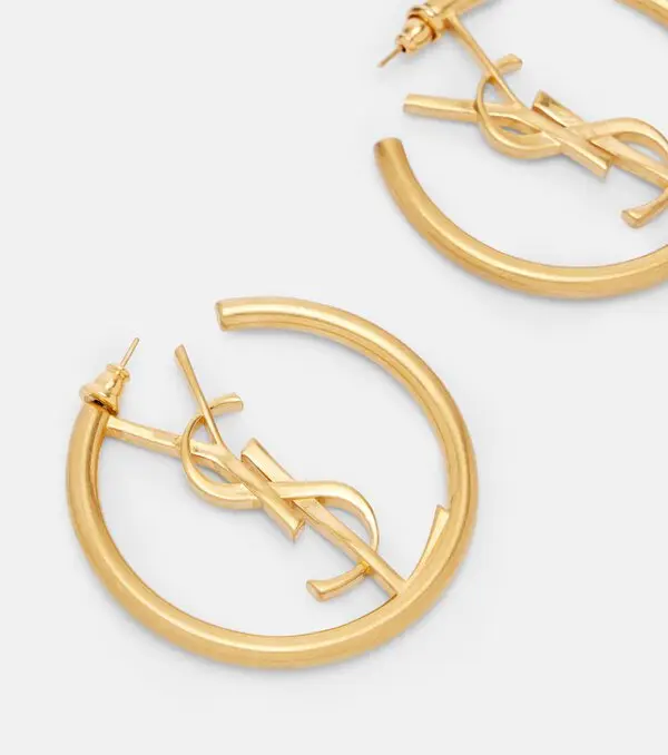 Saint Laurent Cassandre Hoop Earrings - Gold